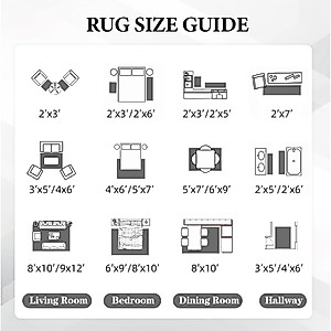 Area Rug Living Room Rugs 8x10 - Large Soft Boho Geometric Rugs, Non-Slip Foldable Washable Rugs Non Shedding Morden Indoor Floor Carpet for Bedroom Office Dining Room (Dark Grey,8' x 10')