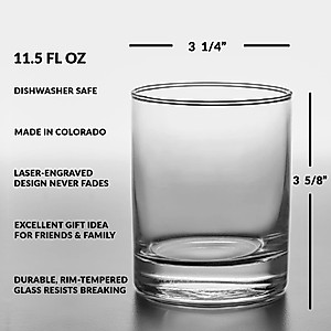 MAP OF MIDDLE EARTH Engraved Whiskey Rocks Glass | Inspired by The Hobbit, LOTR, Middle Earth, Tolkien Fantasy, & Rings of Power | Great Christmas Fantasy Gift & Bourbon Barware Drinking Decor!