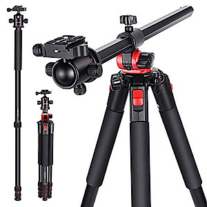 NEEWER 72 inch Camera Tripod Monopod with Center Column and Ball Head Aluminum, Arca Type QR Plate, Bag, Horizontal Tripod Overhead Camera Mount for DSLR Camera, Video Camcorder, Max Load: 33lb