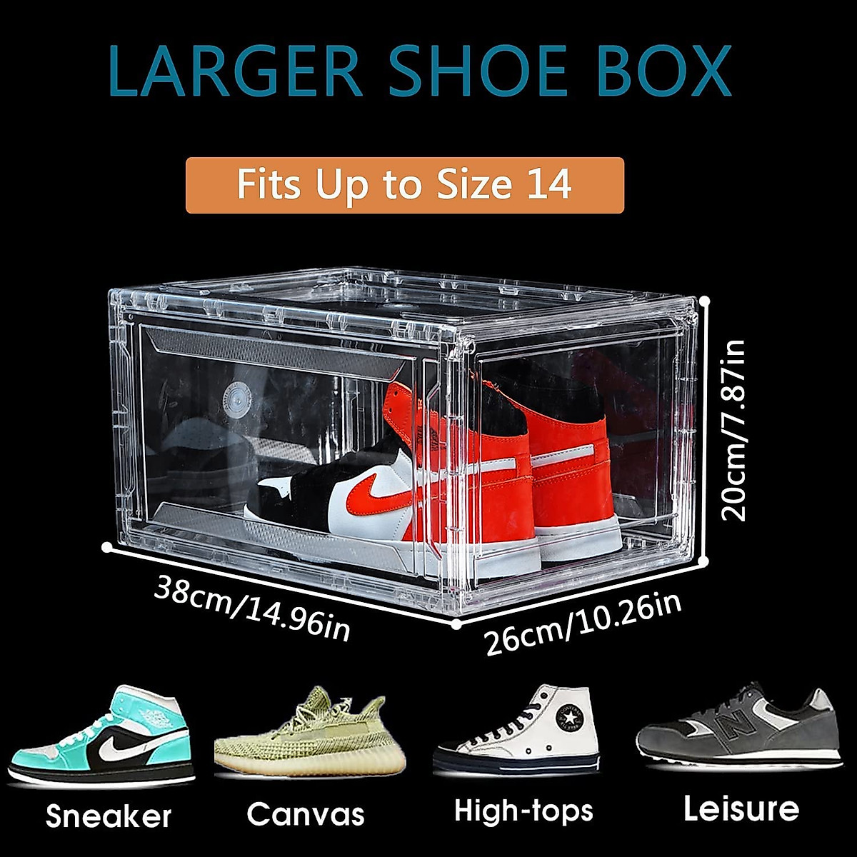 Shoe Boxes Clear Plastic Stackable Shoe Storage Organizers For Man and Women