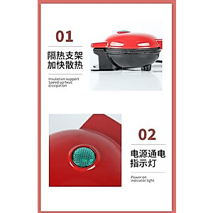 Mini Waffle Maker, 3 Colors - Teal, Pink, Red, Compact Breakfast Sandwich Maker (粉色)