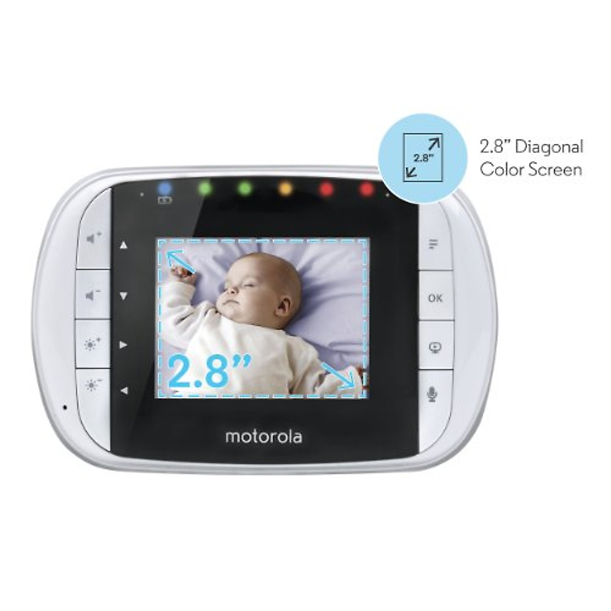 motorola MBP33S Wireless Video Baby Monitor with 2.8-Inch Color LCD, Zoom and Enhanced Two-Way Audio, 720p
