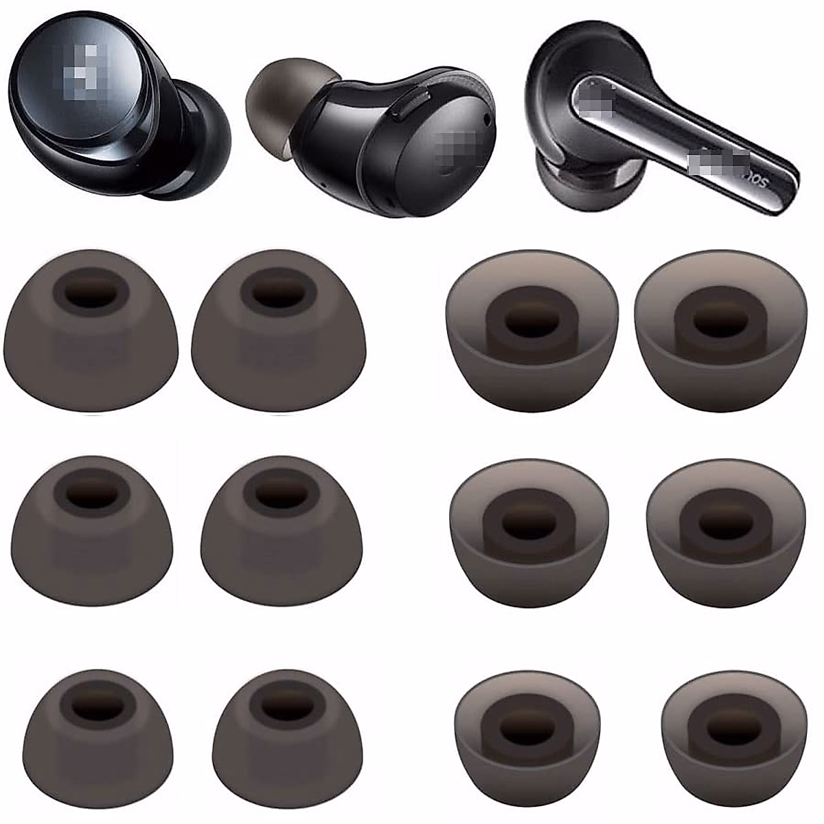 Replacement Ear Tips Compatible with Soundcore by Anker Space A40, Silicone Ear Buds Ear Cap Ear Plug Eartips Replacement for Soundcore Space A40/ Life P3i / Life A3i,3 Size 6 Pairs
