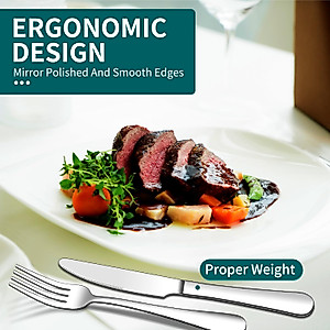 Silverware Set, ENLOY 20 Pieces Stainless Steel Flatware Cutlery Set, Include Knife Fork Spoon, Mirror Polished, Dishwasher Safe, Service for 4