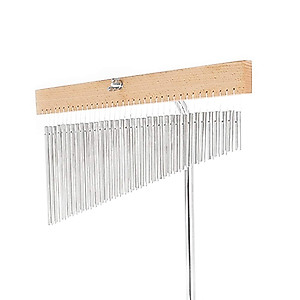 LOMENTICS36-Tone Bar Chimes Bars Single-Row Wind Chime Musical Percussion Silver with Mounting Stand