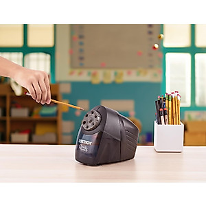 Bostitch Office QuietSharp 6 Electric Pencil Sharpener, Heavy Duty Classroom Sharpener, Size Selector with 6 Different Sizes, Perfect for Classroom and Homeschool Use, Black