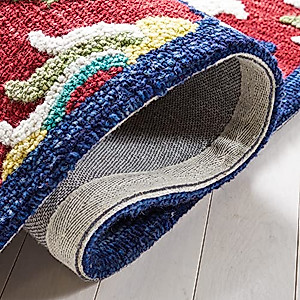 SAFAVIEH Blossom Collection 8' x 10' Red/Ivory BLM562Q Handmade Floral Premium Wool Living Room Dining Bedroom Area Rug