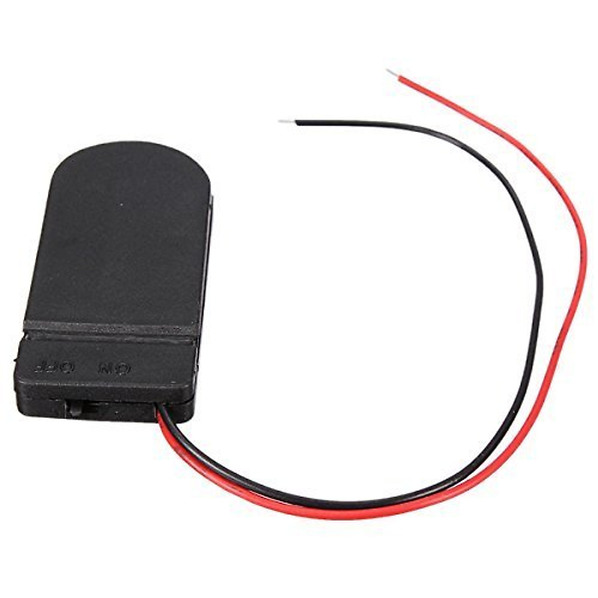 Geelyda 12PCS CR2032 Battery Holder with Switch Plastic 2x3V Button Coin Cell CR2032 Battery Holder Case Box with Wire Lead ON-Off Switch (Black)