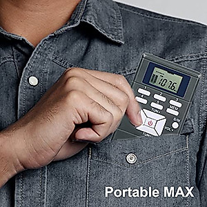 Retekess PR13 Portable Receiver, Mini FM Radio DSP with 24 Hour Clock for Drive-in Church, Teaching, Simultaneous Translation, Meeting, Tour Guide, Mental Hospital, Correctional Center(10 Pack)