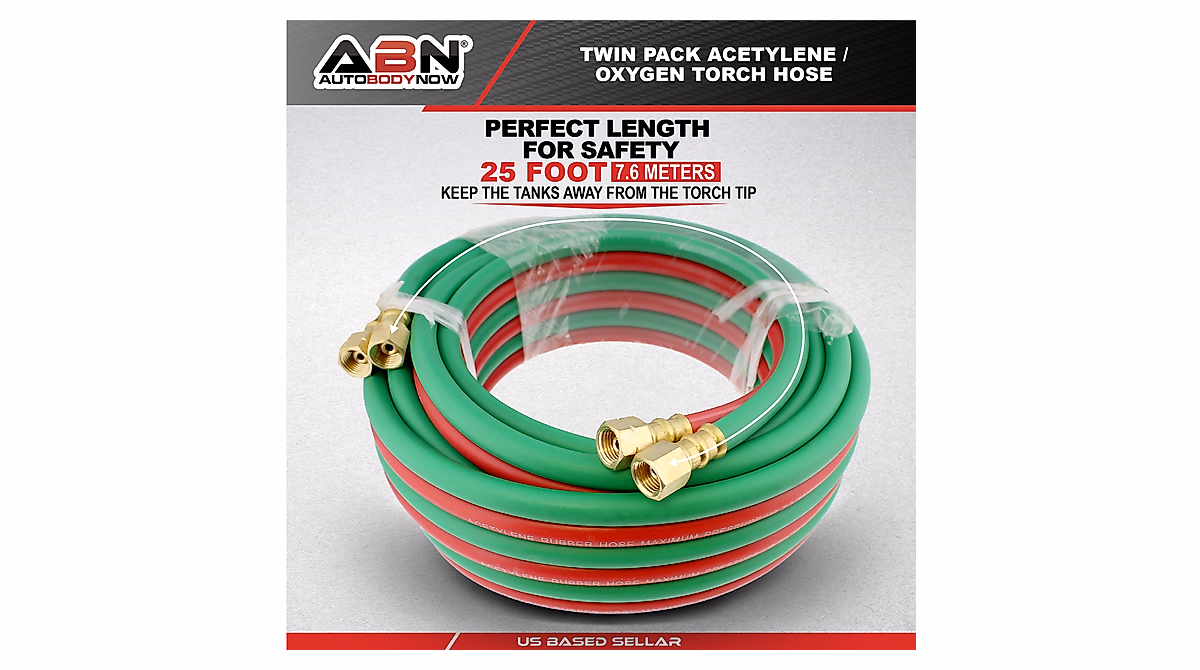 ABN 25-Foot Oxy Acetylene Torch Hose for Welding Safety