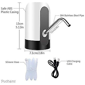 FVSTR 5 Gallon Water Dispenser,Electric Drinking Water Pump Universal USB Charging Water Bottle Pump for 2-5 Gallon, Portable Water Dispenser Pump for Camping