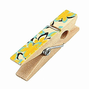 AKOAK 50 Pcs/Pack 3.5cm Colorful Design Cute Painted Wood Clips Mini Craft Pegs Cloth Photo Hanging Spring Clips Pinch