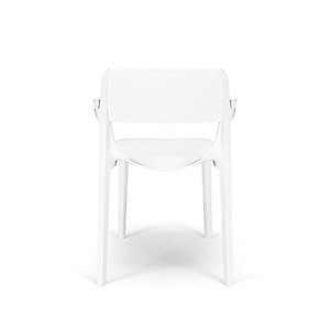 HON Basyx Prodigy Commercial-Grade 2-Pack Stackable Arms, Indoor & Outdoor Chair, White