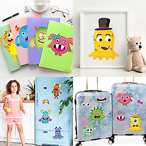 MALLMALL6 40Pcs Halloween Monsters Make a Face Stickers Sheets for kids Make Your Own Little Monster Party Favors Supplies Art Crafts DIY Creative Project Birthday Baby Shower Decor for Kids