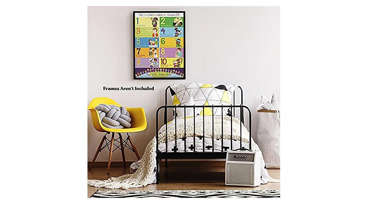 Kids Ten Commandments Poster: Bible Learning for Sunday School