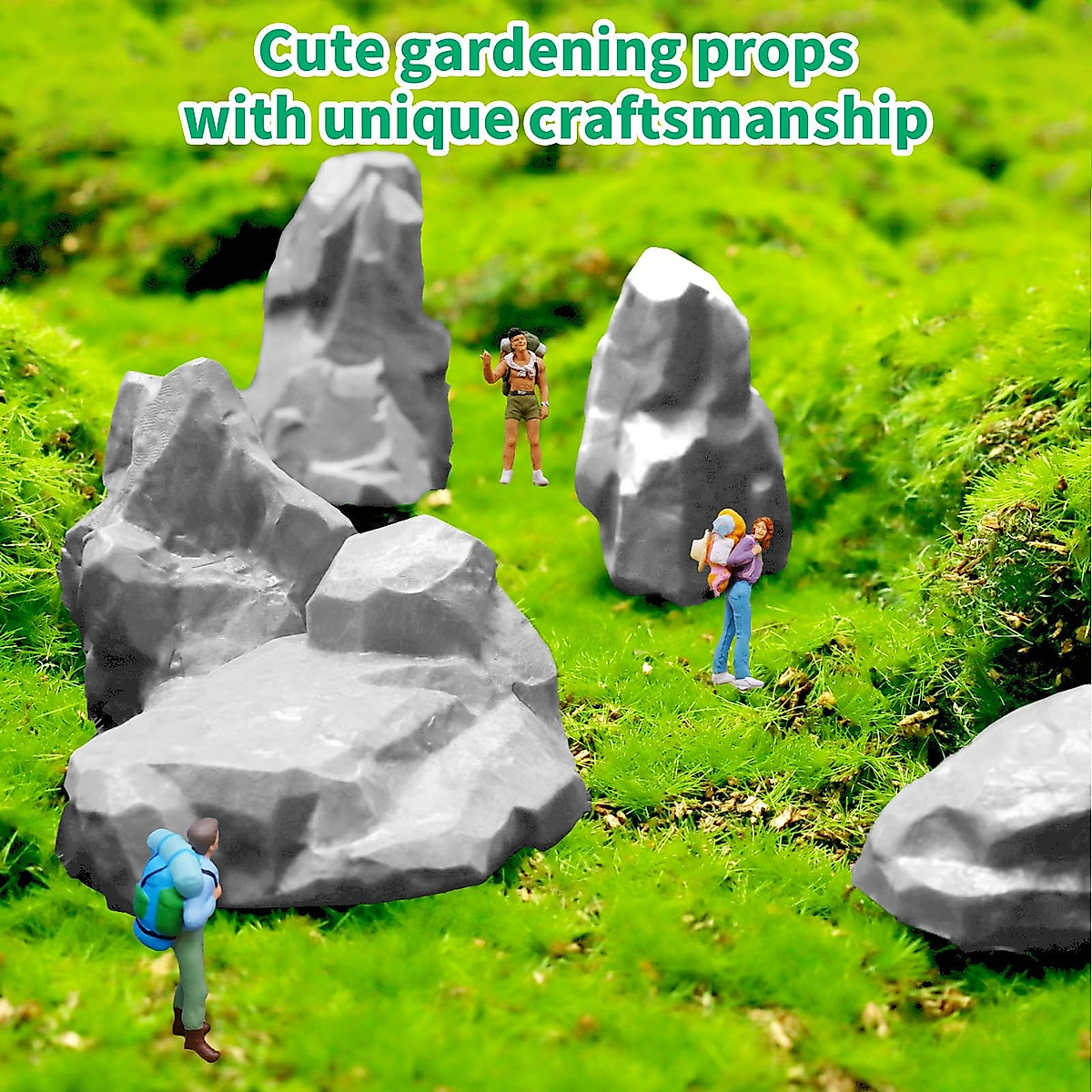 Warmtree 10Pcs Diorama Rocks Fake Rock Miniature Stone Rock Statue for Diorama Supplies Micro Train Landscape Railway Sand Table Halloween Miniatures