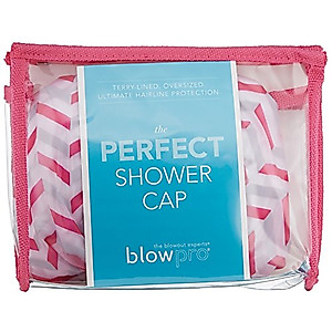 blowpro Waterproof Shower Cap – Anti Humidity, Mold Resistant & Breathable – Terry Cotton Lined Bath Hat Turban – Elastic Band, Adjustable – One Size - Color And Pattern May Vary