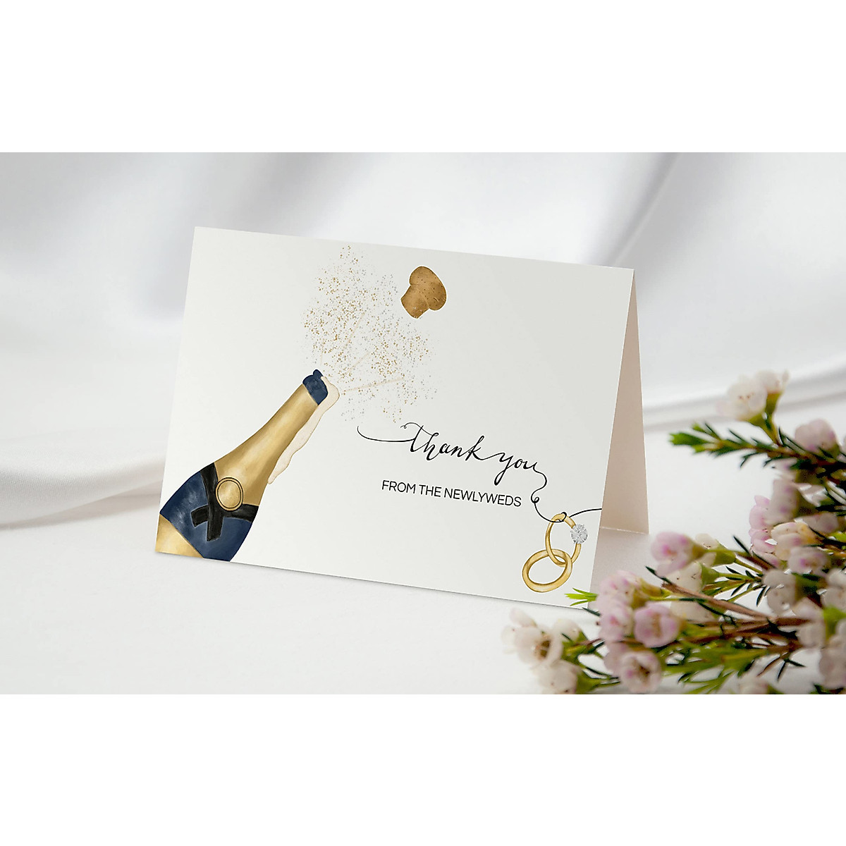 100 Wedding Thank You Cards from the New Mr and Mrs | 4x6 Bulk Thank You Cards with Envelopes | Wedding Shower Beyond Grateful Thank You Notes for Wedding, Bridal Shower and Baby Shower