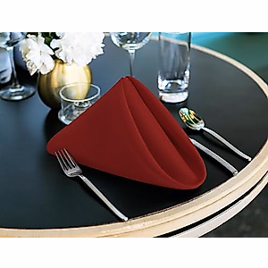Utopia Home [24 Pack, Red] Cloth Napkins 17x17 Inches, 100% Polyester Dinner Napkins with Hemmed Edges, Washable Napkins Ideal for Parties, Weddings and Dinners