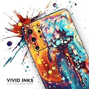 DesignSkinz Liquid Abstract Paint Remix V22 Protective Vinyl Decal Wrap Skin Cover Compatible with The Samsung Galaxy S20 (Screen Trim & Back Glass Skin)