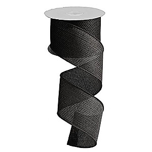 Cross Royal Burlap Wired Edge Ribbon - 2.5" x 10 Yards (Black)