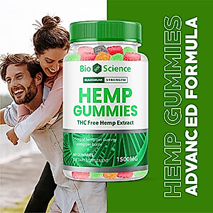 (3 Pack) Bioscience Hemp Gummies - Official Formula - Bioscience CDC Gummies, Bio Science Gummies 25mg Per Gummy, 1500mg Per Bottle, Extra Strength Formula, Great Taste, Big Shape Gummy (180 Gummies)