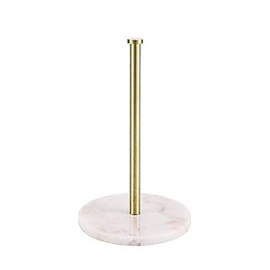 KES Gold Paper Towel Holder Kitchen Standing Paper Towel Roll Holders with Marble Base for Standard or Jumbo-Sized Rolls Brushed Brass, KPH100-BZ