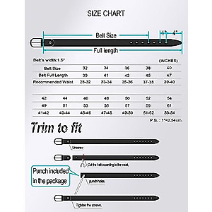 WOLFANT Leather Belt for Men,100% Italian Full Grain Real Solid Leather