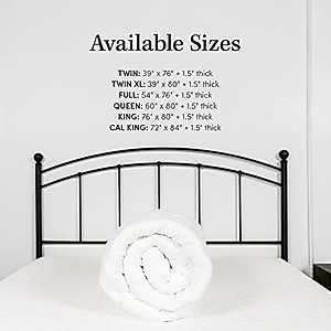 ExceptionalSheets Pillow Top Mattress Pad | Found in Marriott Hotels with Fitted Skirt and 18" Deep Pockets | Supportive Pillowtop Mattress Pad Cover with Additional Layer of Cluster Fiber | Queen