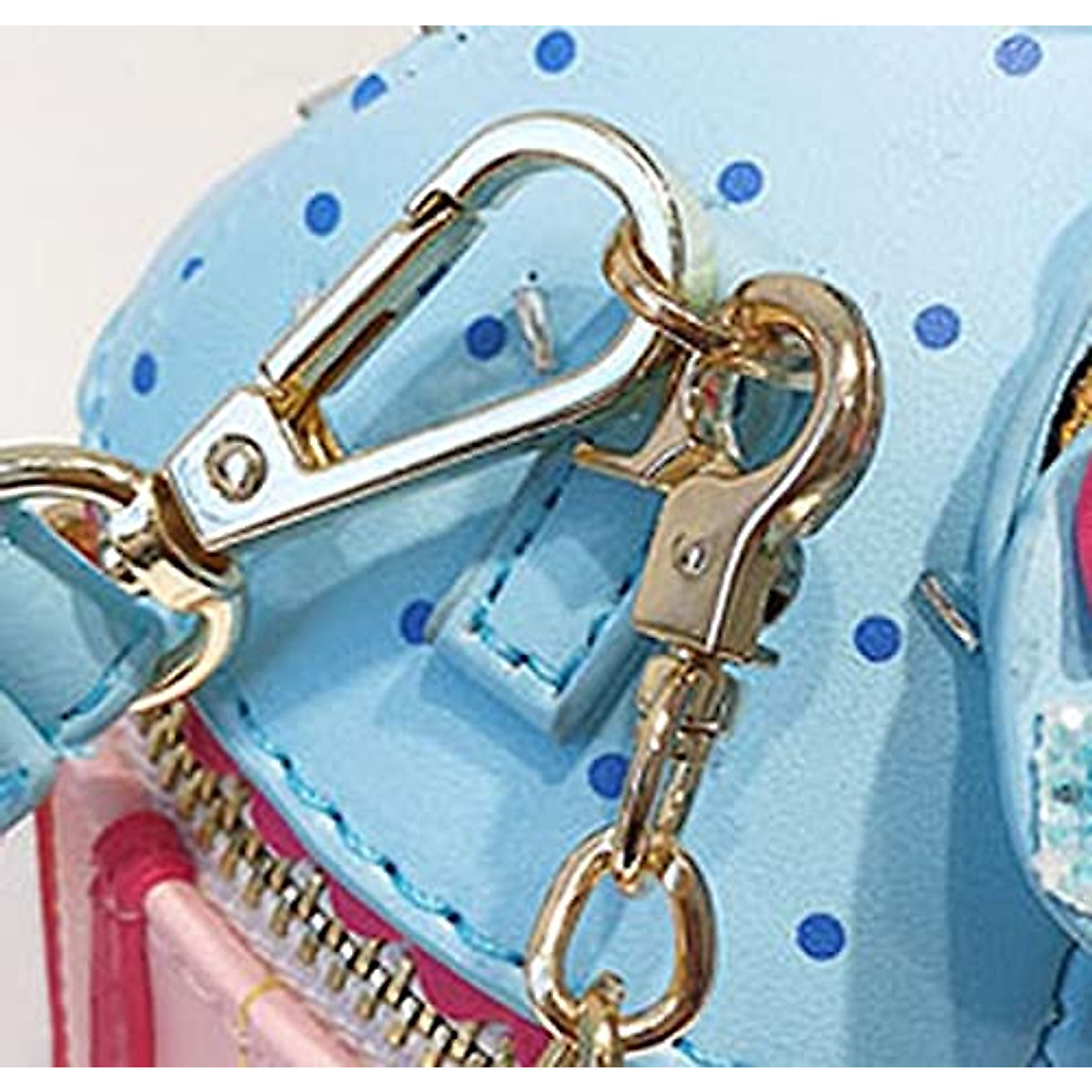 QZUnique Women's PU Leather Shoulder Bag Novelty Ice Cream Shaped Crossbody Bags Cute Phone Chain Bag Handbag Messenger Portable Bag