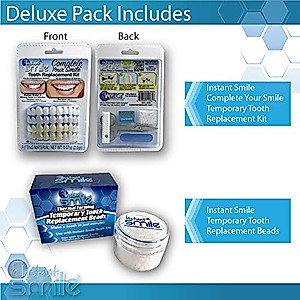 Complete Your Smile Tooth Replacement Kit DELUXE PACK - Includes Patented Complete Your Smile Tooth Replacement Kit and Jar of Instant Smile Replacement Beads