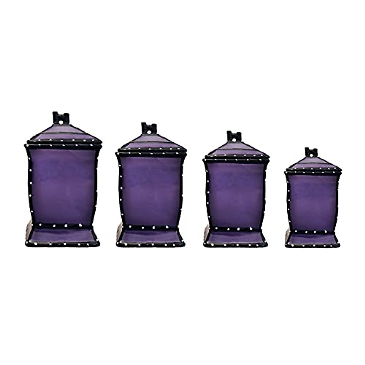 Tuscany Pistachio Green, Ruffle 4-Piece Canister Set, Your Choice of color by ACK (PURPLE)