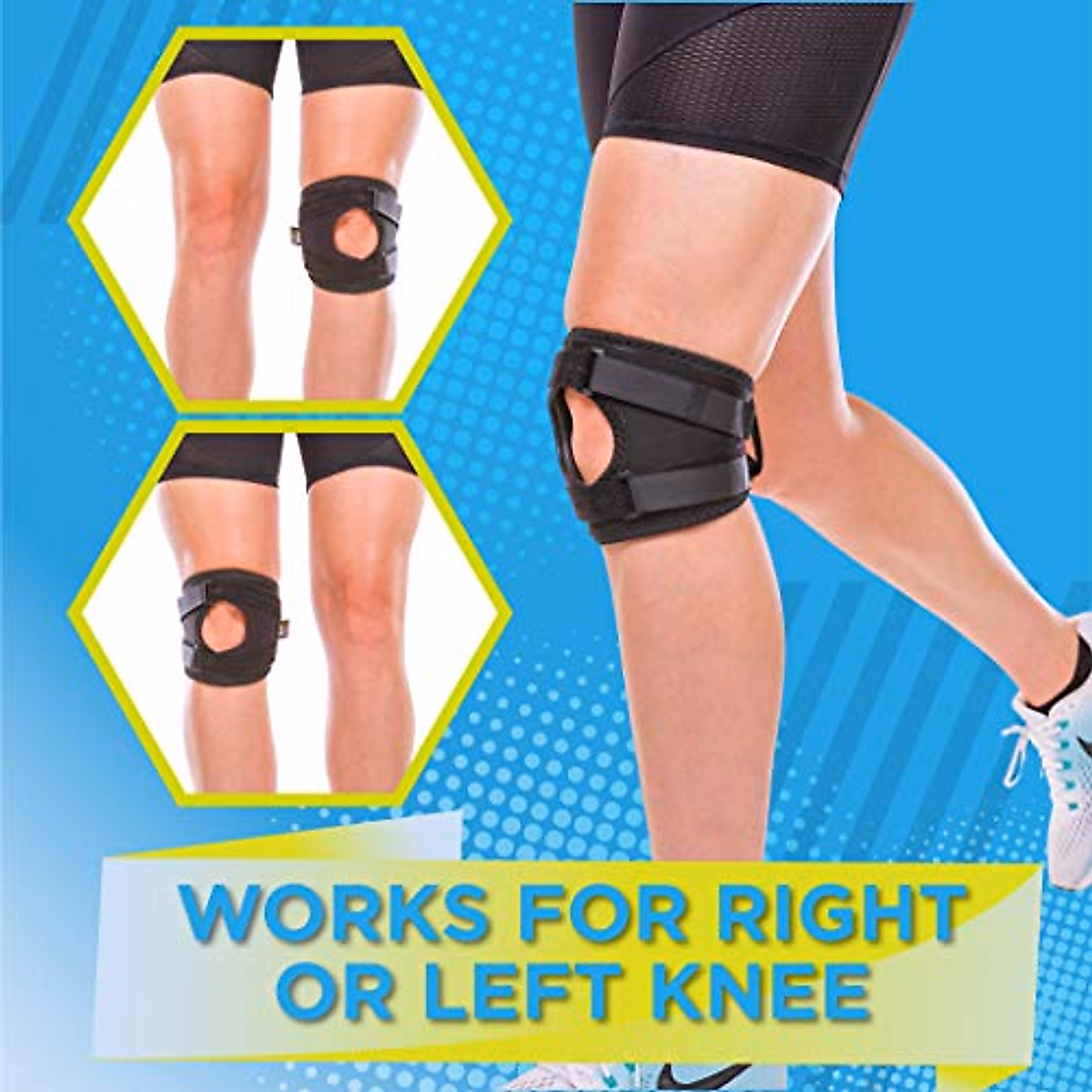 BraceAbility Patellar Tracking Knee Brace - Running, Exercise, Basketball Support Sleeve Stabilizer for Post Kneecap Dislocation, Tendonitis, Ligament, Patellofemoral and Meniscus Injuries (Medium)