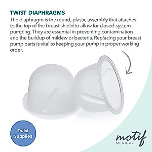 Motif Medical, Set of 2 Twist Diaphragms, Replacement Parts for Motif Twist Breast Pump