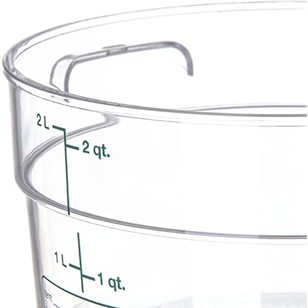 Carlisle FoodService Products Storplus Round Food Storage Container with Stackable Design for Catering, Buffets, Restaurants, Polycarbonate (Pc), 2 Quart, Clear