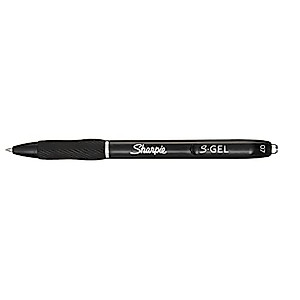 SHARPIE S-Gel, Gel Pens, Medium Point (0.7mm), Black Ink Gel Pen, 4 Count