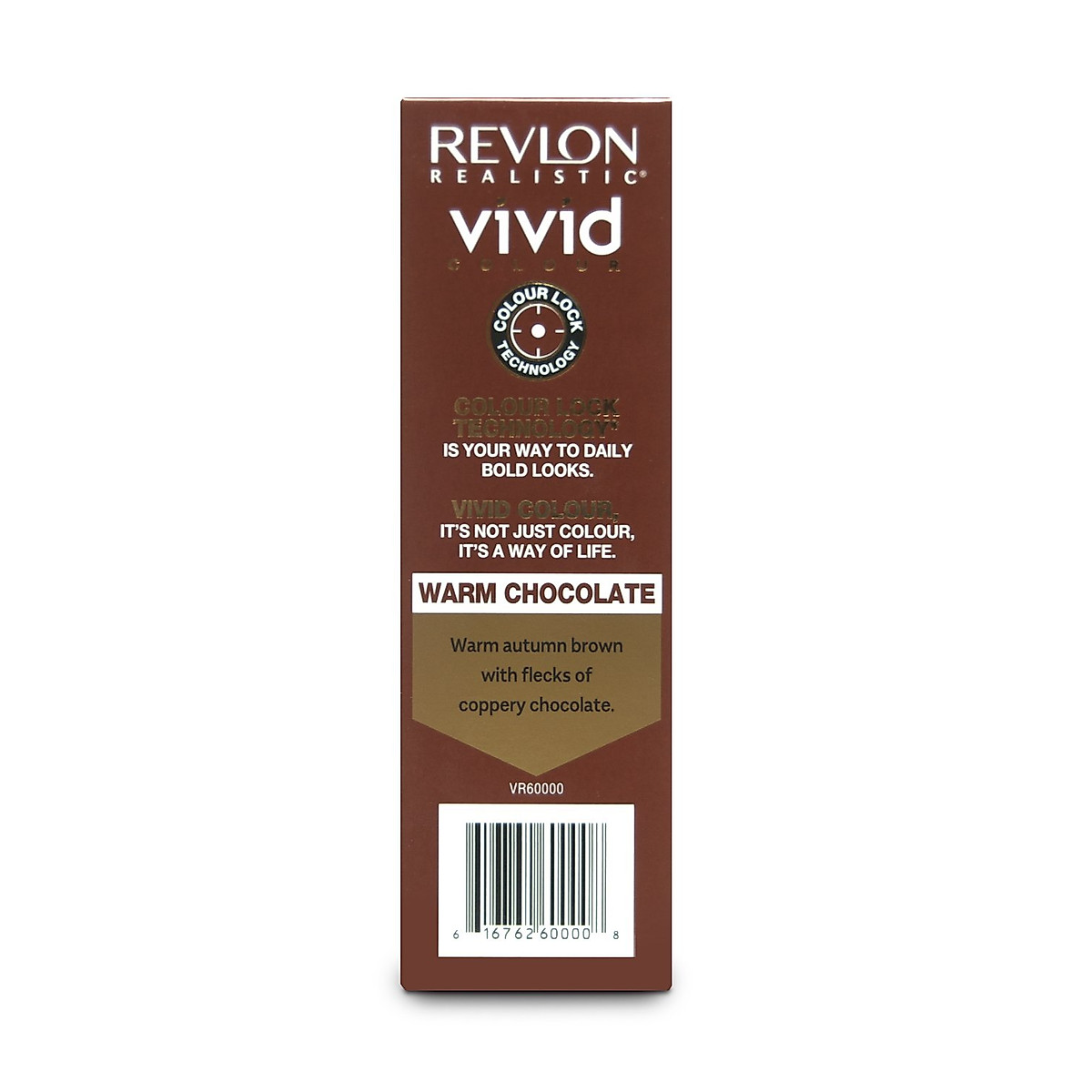 Revlon Realistic Vivid Colour Protein Infused Permanent Color Hair Dye with Color Lock Technology, Warm Chocolate 110ml