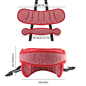 vocheer Baby Car Seat Head Support Band, Adjustable Carseat Sleep Nap Aid Holder Belt Head Protection Strap for Kids 1-5 Years Old Red
