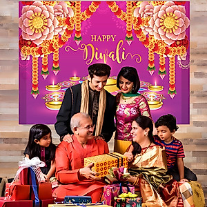 Diwali Backdrop Decorations for Home Large Happy Diwali Banner Diwali Backdrops for Wall Happy Diwali Backdrop for Indian Festival of Lights Party Decorations Background Decor