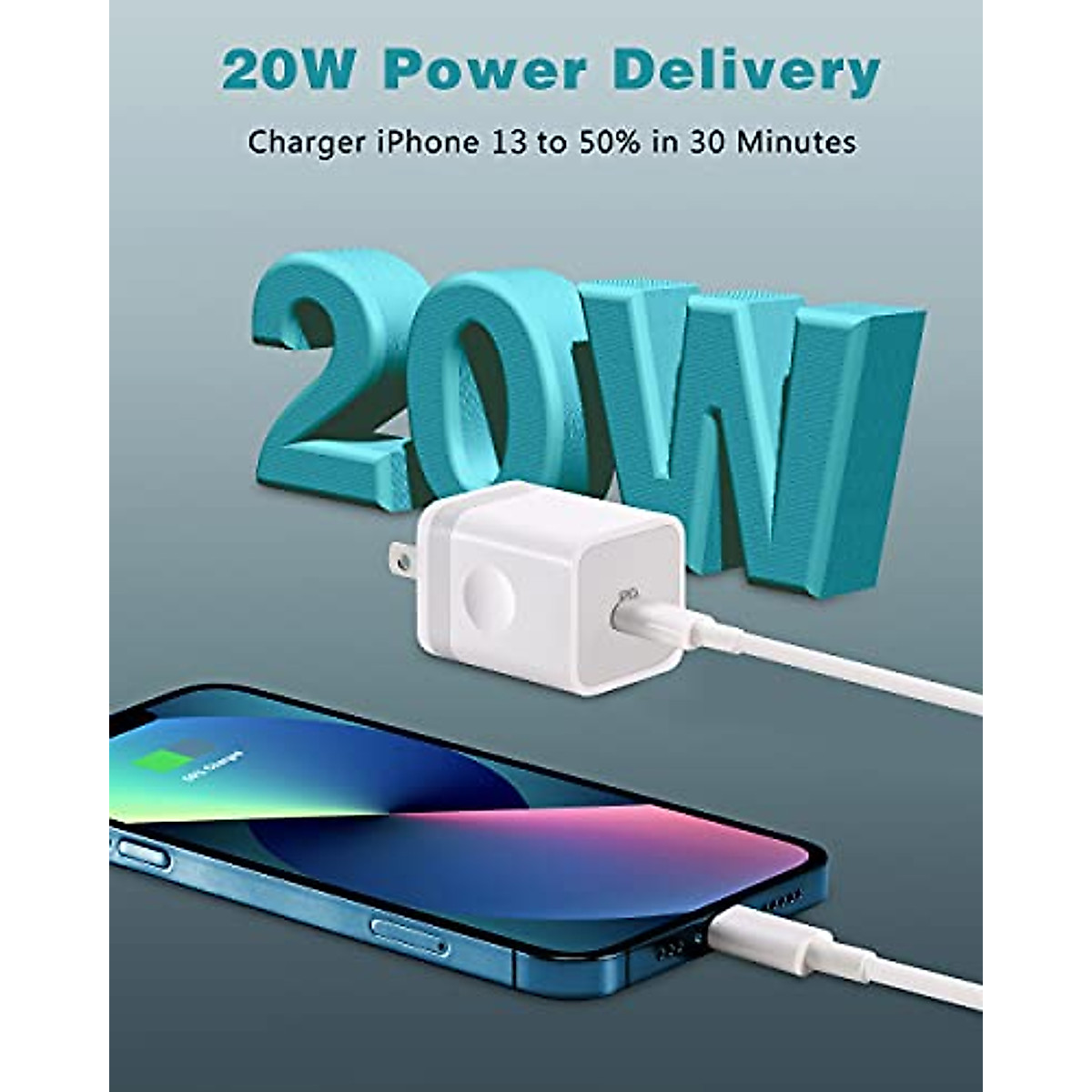 USB C Wall Charger Block, 3-Pack 20W PD USB-C Brick Cube Box Plug Fast Charging Block for iPhone 14 Pro Max/14 Plus/13/12/11, iPad Pro Air Mini, Google Pixel 7/6/5/4, AirPods Pro, Samsung Galaxy, More