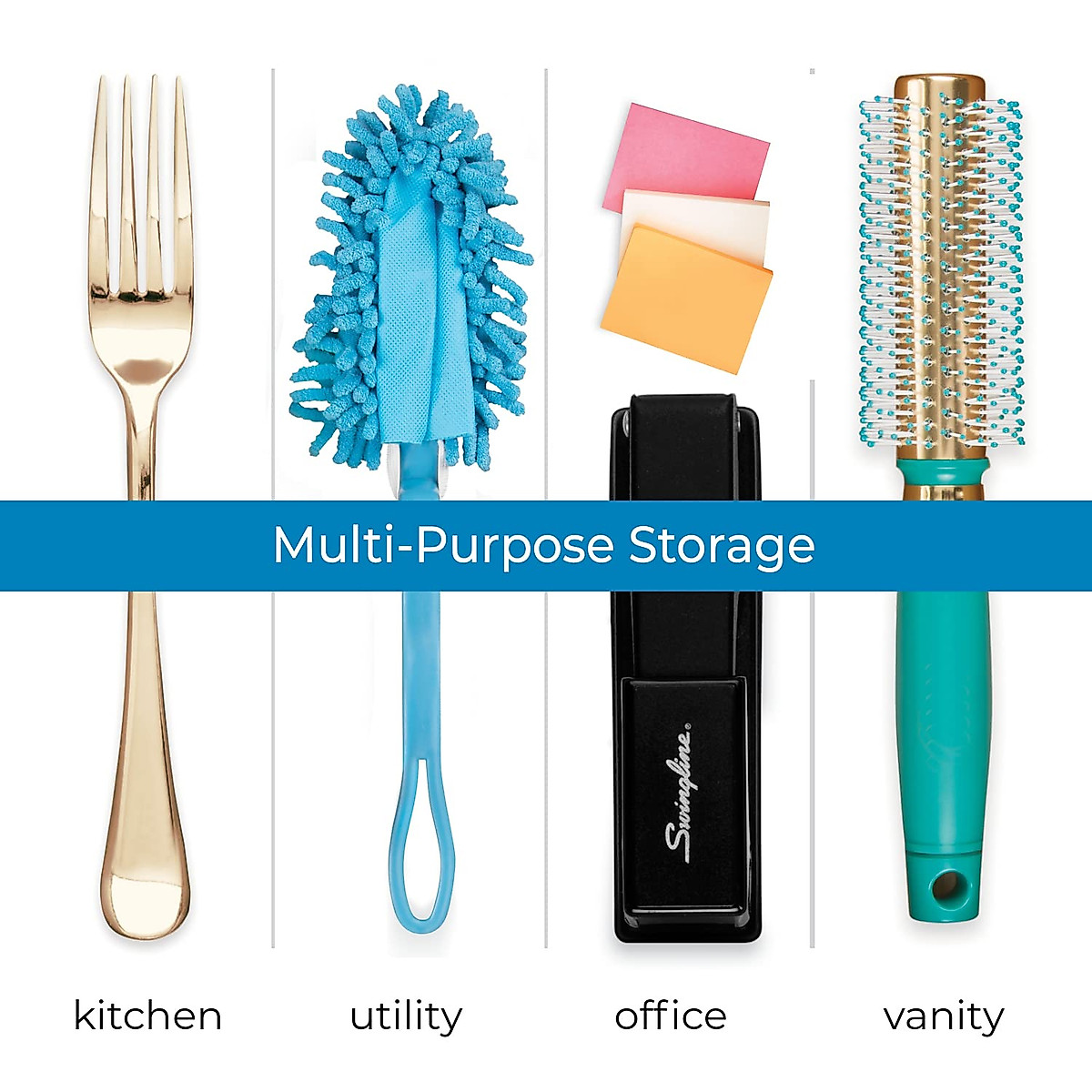 iDesign Linus Kitchen Drawer Organizer for Silverware, Spatulas, Gadgets - Clear 13.8" x 10.5" x 3"