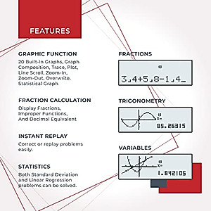 Scientific Calculator with Graphic Functions - Multiple Modes with Intuitive Interface - Perfect for Beginner and Advanced Courses, High School or College