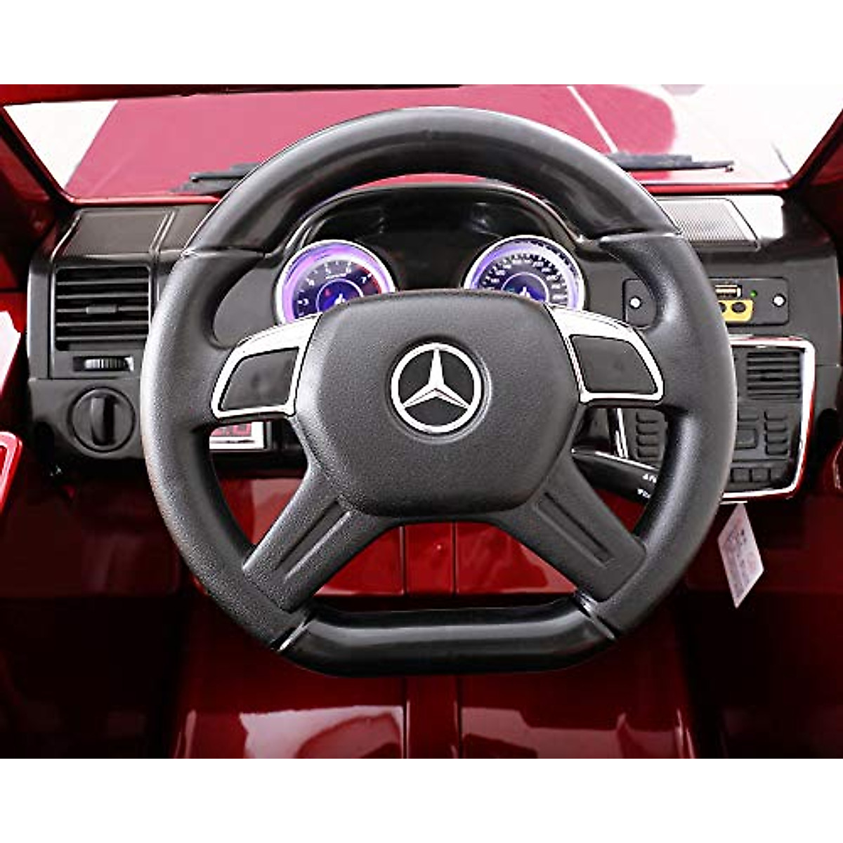 Kids Ride on Powered Car Licensed Mercedes-Benz 12V Remote Controller, mp3 Player /USB/TF Cards Bluetooth Foot pendal for Ages 3 up-Red