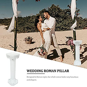 Yardwe White Roman Pillar Greek Column Statue Wedding Pillar Plastic Roman Collum Props Pant Stand Figurine Pillar Sculpture Wedding Decoration Home Garden Decoration