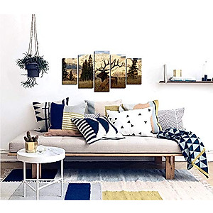 VVOVV Wall Decor - Deer In Autumn Forest Painting Giclee Prints Wildlife Pictures Animal Elk Poster Canvas Art Wall Decor Modern Framed Artwork