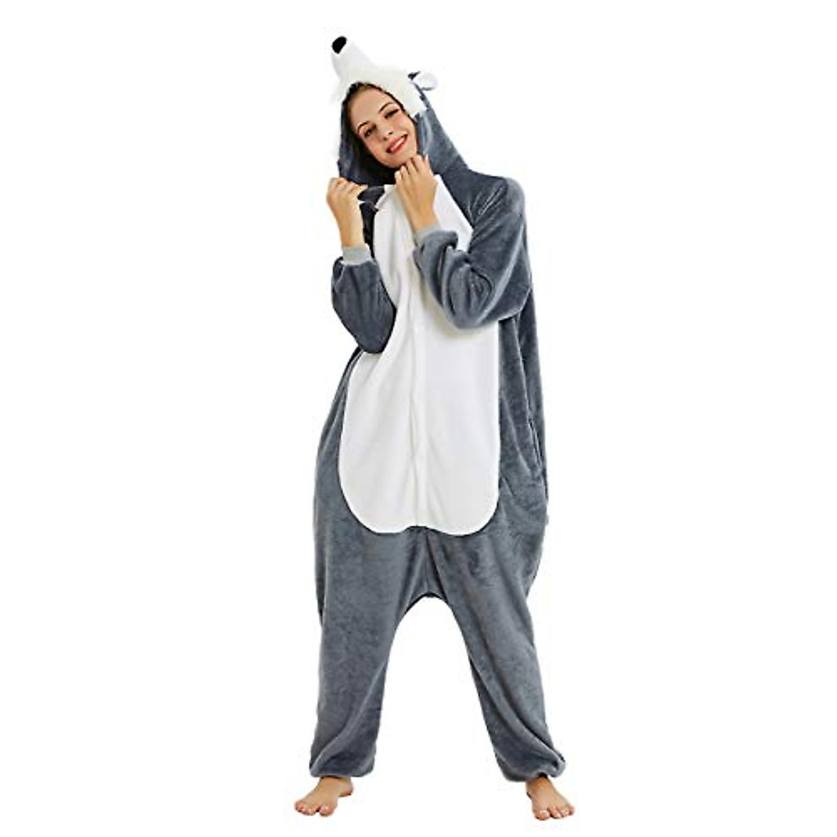 Très Chic Mailanda Adult Unisex Animal Pajamas for Women Men Onesie Sleepwear Halloween Cosplay Costume Medium