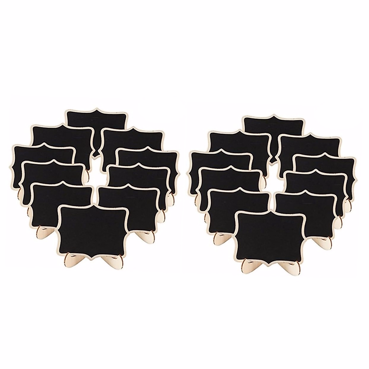 VOSAREA 2sets Mini Chalkboard Signs Set Blackboard Message Boards with Stand Decorative Wood Signs for Wedding and Girls 10pcs*2