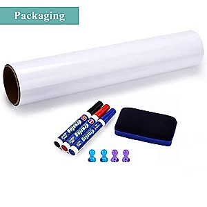Warasee Magnetic Dry Erase Whiteboard Paper, 24" x 36" Self Adhesive Whiteboard for Wall, Easy to Write and Clean Dry Erase Board for Kids, Office, Home, with Marker, Magnetic Eraser and Magnets