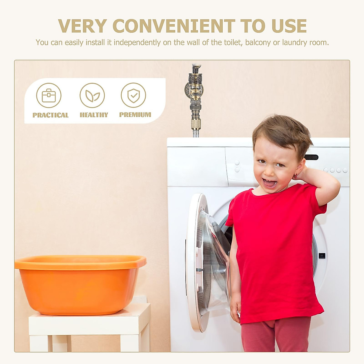 Veemoon Antique Water Faucet Wall Mount Bathroom Sink Garden Mop Pool Tap Vintage Decor Retro Decor Trim