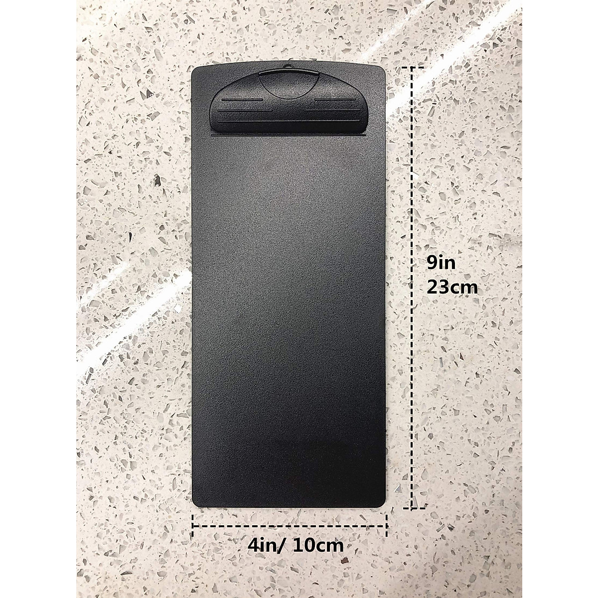 Vinseen Plastic Clipboard, for Memo, Menu, Credit Card Receipt, 4x9in, 6-Pack (Black)